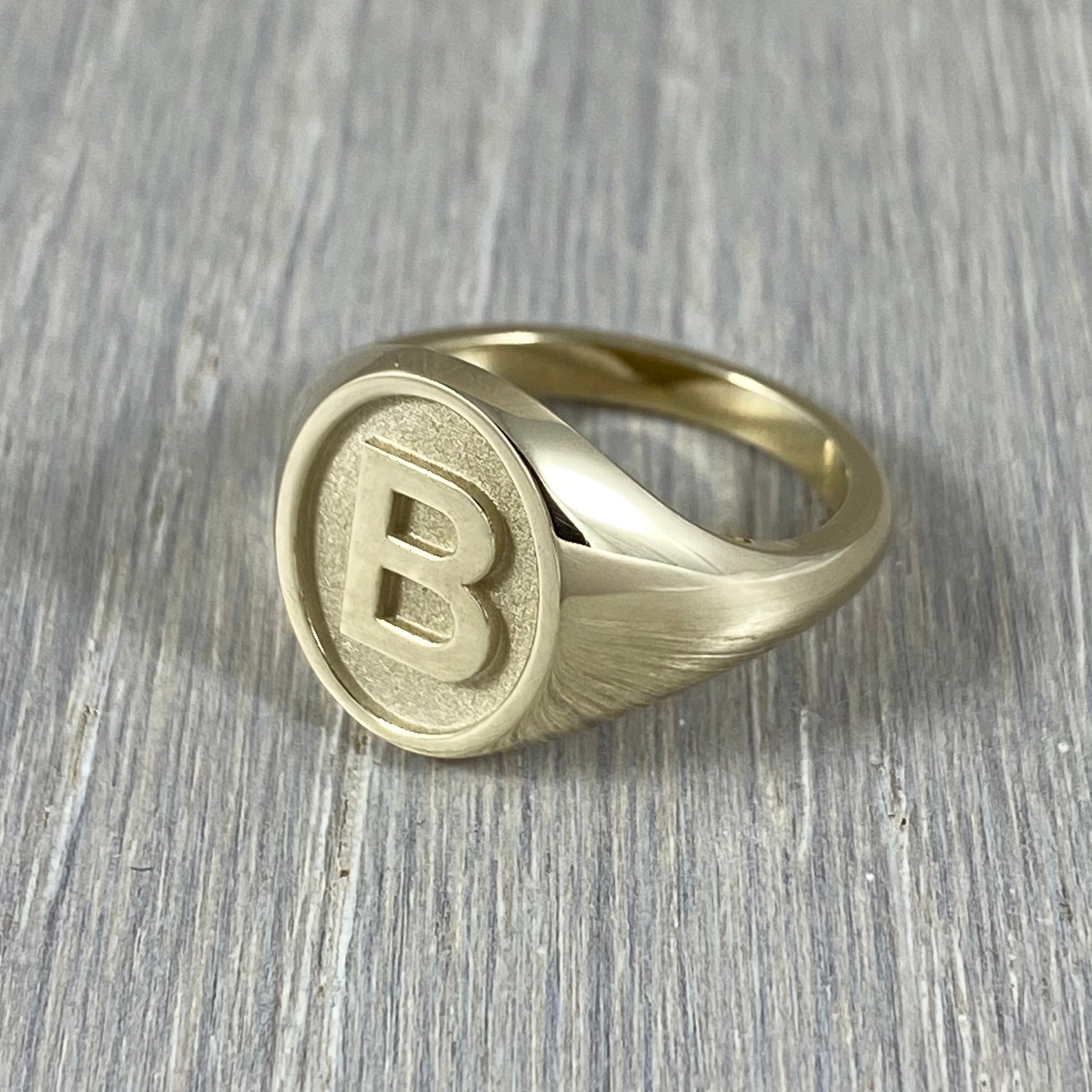 B - Alphabet Signet Ring A - Z - 9 Carat Yellow Gold Signet Ring